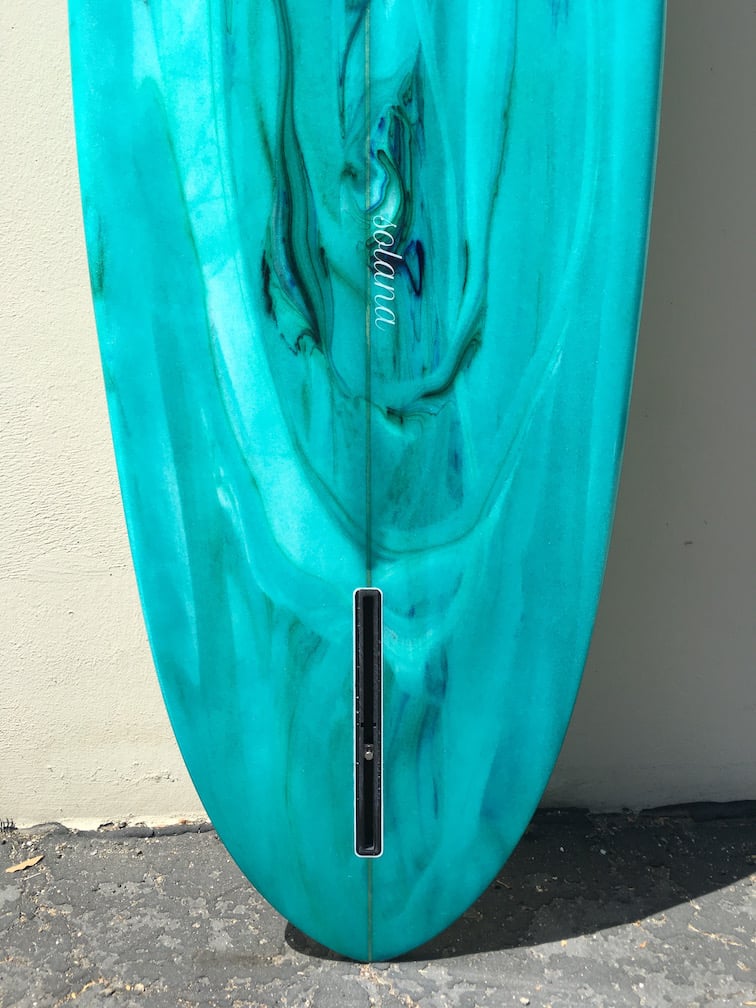 Blue Retro Single Fin Egg Surfboard
